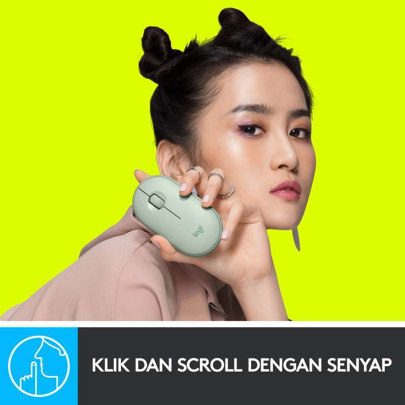 Jual Logitech Pebble Wireless Bluetooth Mouse Silent M350 Green Di ...
