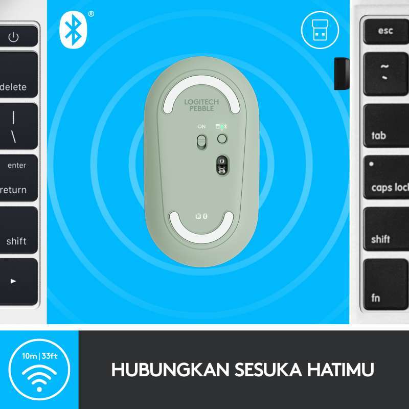 Jual Logitech Pebble Wireless Bluetooth Mouse Silent M350 Green Di ...