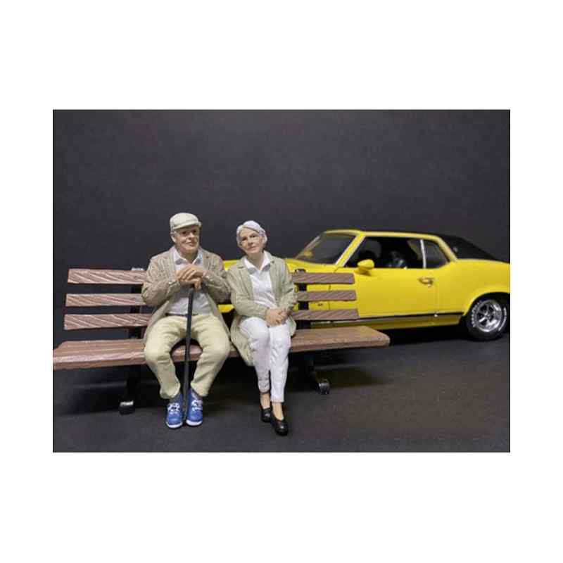 Jual Sitting Old Couple 2 piece Figurine Set for 1-18 Scale Models by ...
