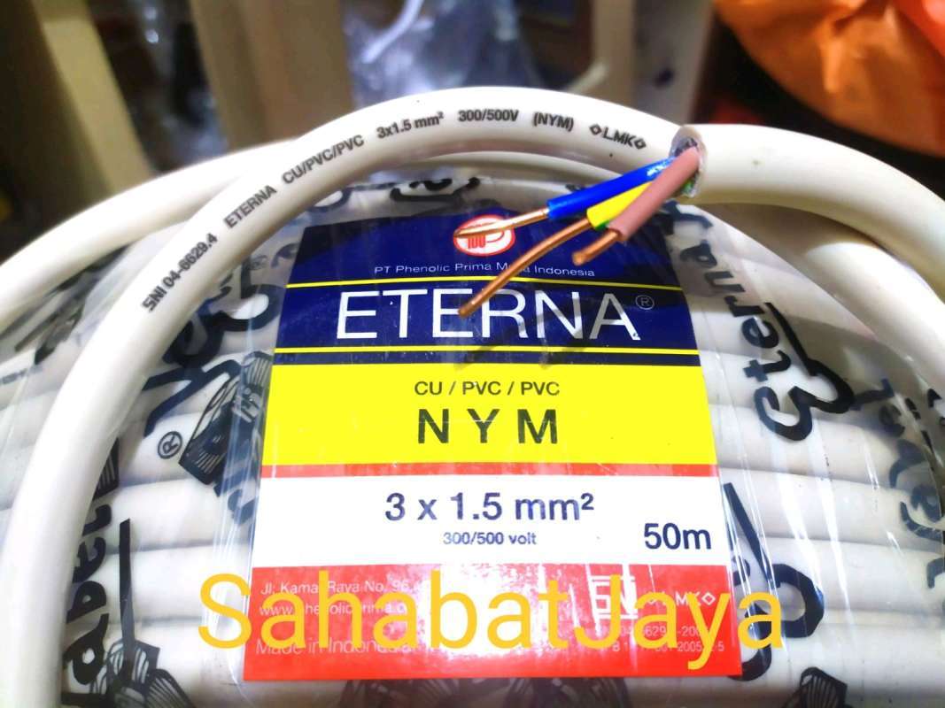 Jual Kabel Eterna Nym 3x1.5 Kawat Putih 50 Meter Di Seller Sahabatjaya - Kedaung Kali Angke ...