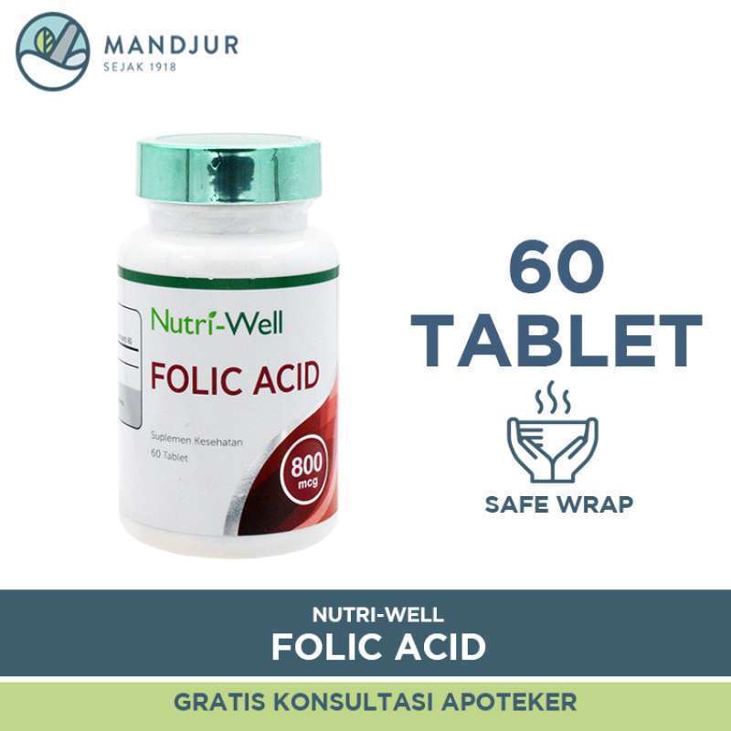 Jual Nutriwell Folic Acid 60 Tablet - Vitamin Asam Folat 800mcg di ...