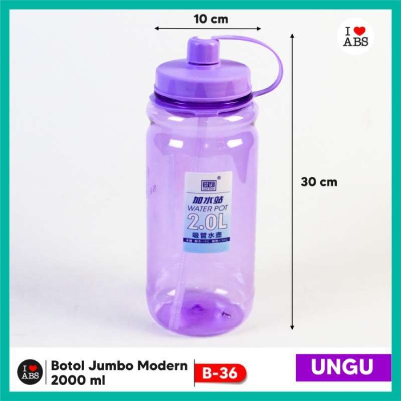 Jual BOTOL MINUM 2000ML KAPASITAS BESAR BPA FREE JUMBO - Ungu, 2 liter ...