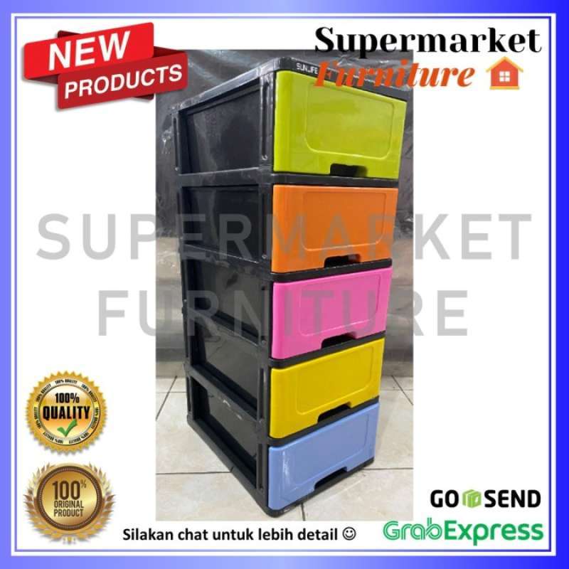 Jual Lemari plastik Susun 5 LIVINA - Drawer Laci 5SSN WARNA WARNI di ...