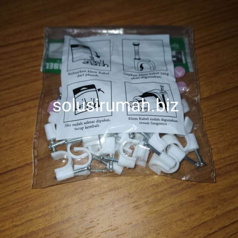 Jual KLEM KABEL 8MM PLASTIK PACK 40PCS 8 MM CLAMP KLIP CABLE PAKU BETON ...