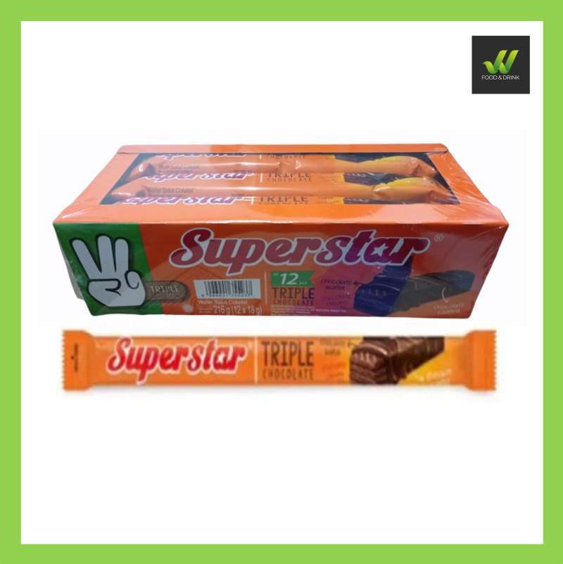Jual Superstar Wafer Triple Chocolate Box Isi 12 Pcs Di Seller Jj_food ...