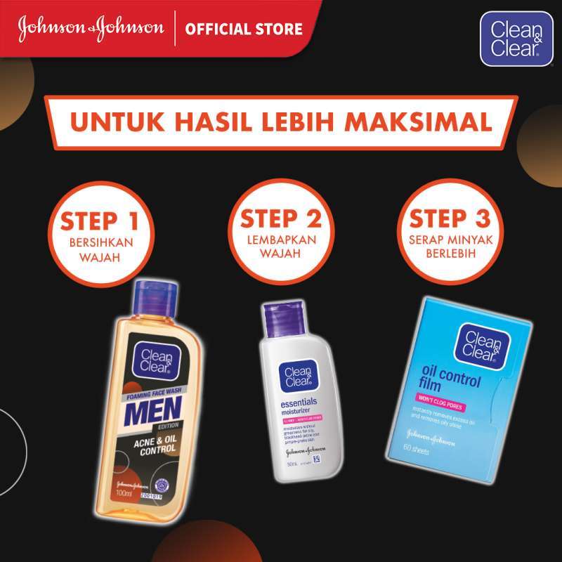 Jual Clean & Clear Foaming Face Wash Men Sabun Cuci Muka 100ml - Isi 2 ...