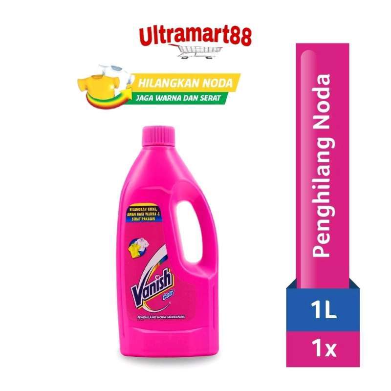 Jual Vanish Deterjen Cair Pink 1 Liter Penghilang Noda Semua Pakaian ...