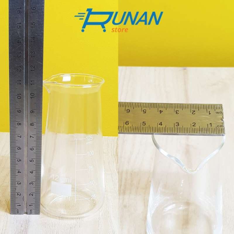 Promo Gelas Takar 125 ml Beaker Glass Lab Measuring Gelas Ukur Kaca ...