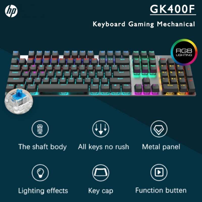 Jual Keyboard Gaming / Gaming Keyboard HP GK400F - RGB Mechanical ...