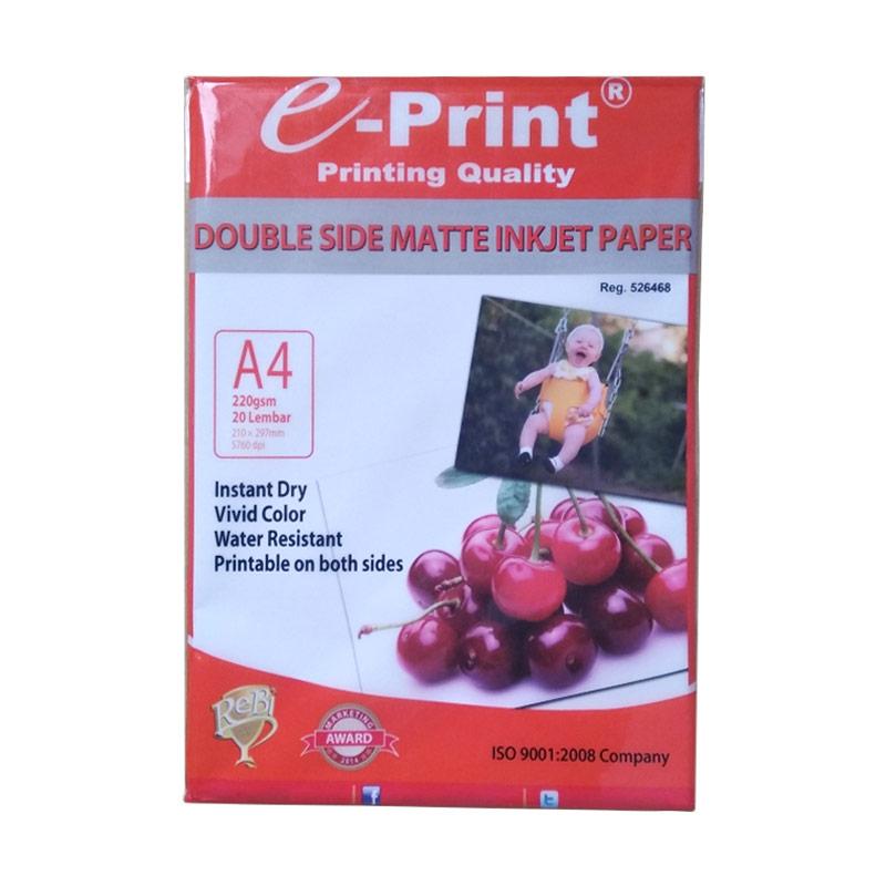 Jual E-Print Double Side Matte Inkjet Photo Paper [A4/ 220gsm] di ...