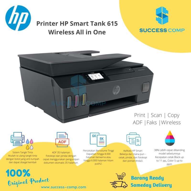 Jual Printer HP Smart Tank 615 Wireless All In One di Seller SUCCESS ...