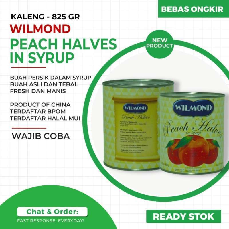 Jual Wilmond Peach Halves In Syrup Canned- Buah Persik Kaleng 825g di Seller Dian Kurniasih ...