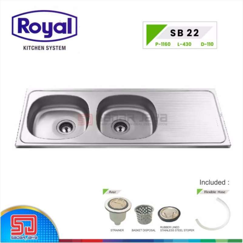 Jual Royal Kitchen Sink Sb 22 Wastafel Dapur Bak Cuci Piring 2 Bowl ...