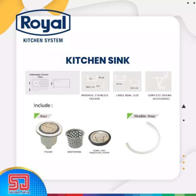 Jual Royal Kitchen Sink Sb 22 Wastafel Dapur Bak Cuci Piring 2 Bowl ...