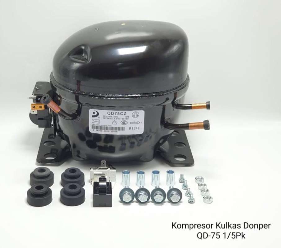 Jual Kompresor kulkas/ compressor kulkas 2 pintu QD-75 1/5PK di Seller ...