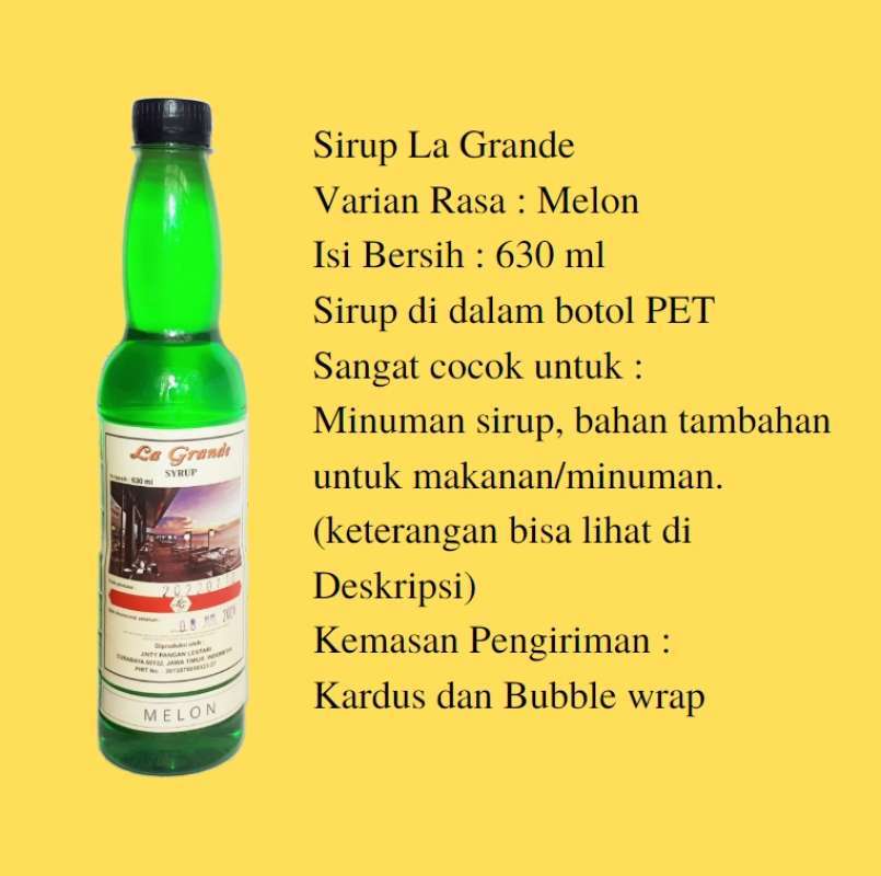 Jual La Grande + Sirup + Melon + kemasan botol PET 630 ml di Seller Jinty Shop - Pacar Kembang ...