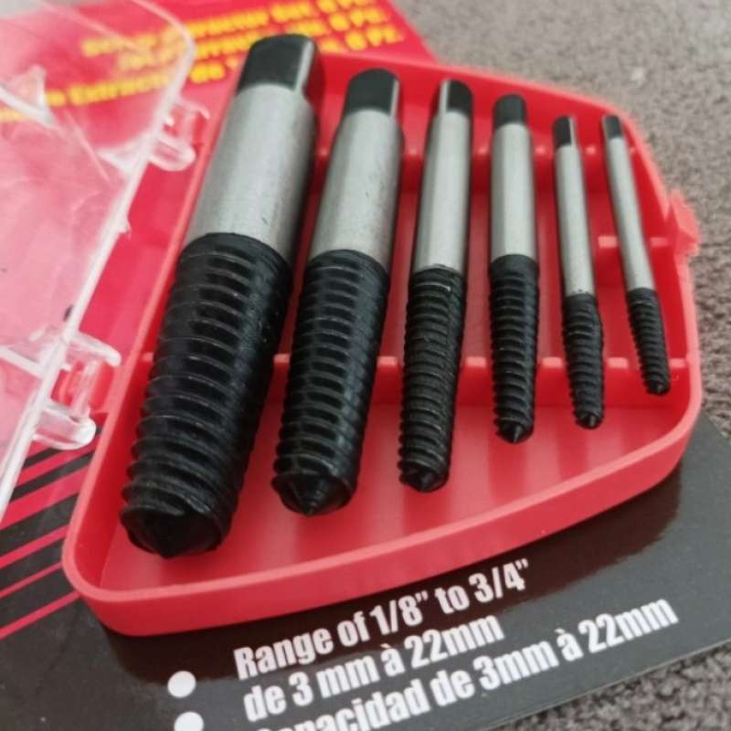 Jual Screw Extractor Alat Pembuka Baut Rusak Alat Buka Kran Patah 5 Pcs ...
