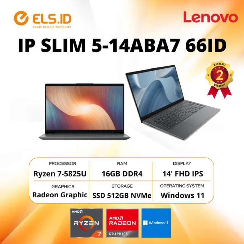 Jual Lenovo IdeaPad Slim 5-14ABA7 66ID Ryzen 7-5825U 16GB SSD 512GB 14 ...