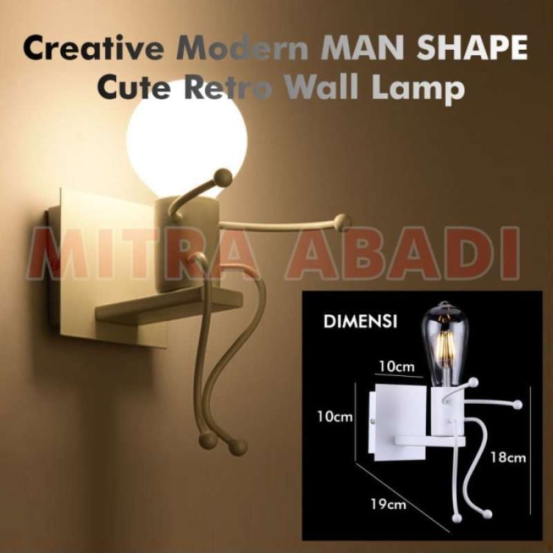 Promo OK Kap Lampu Gantung Bentuk Orang Man Shape Retro Wall Lamp ...