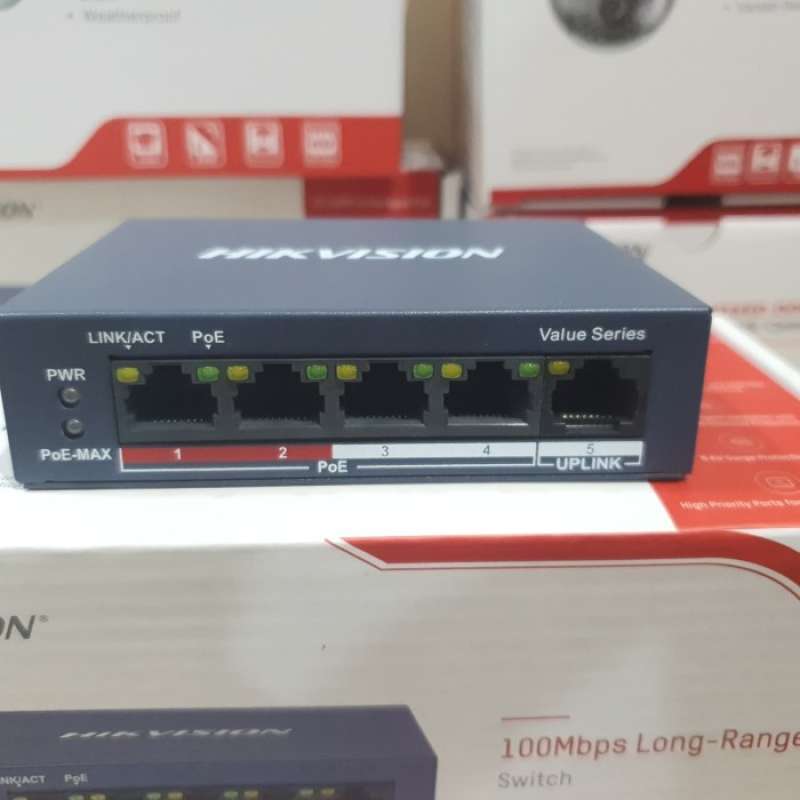 Promo Hikvision Switch POE 4Ch poe network ipcamera Diskon 30% di ...