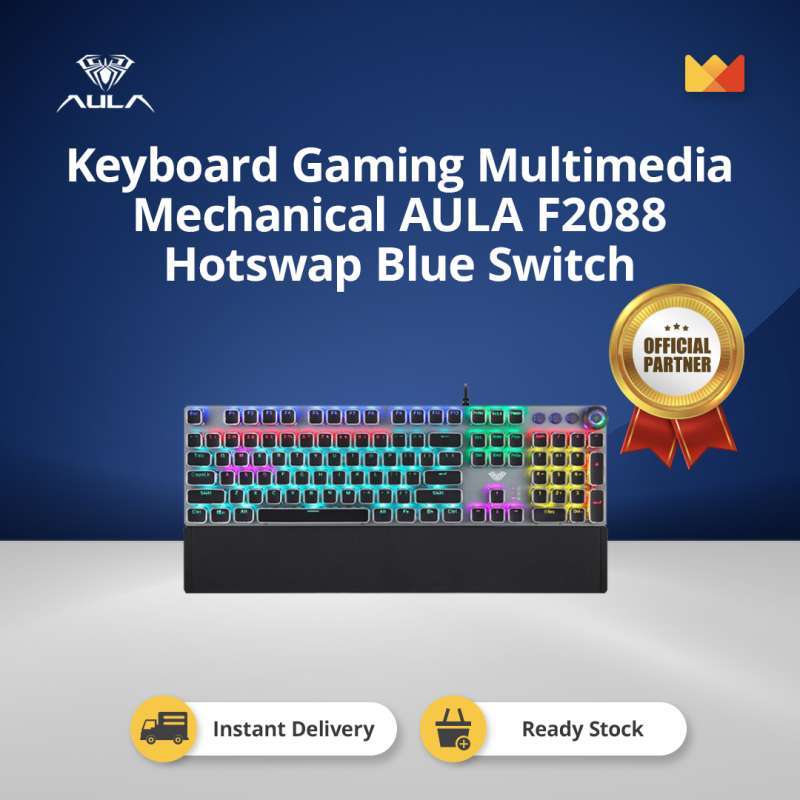 Jual Keyboard Gaming Multimedia Mechanical AULA F2088 Hotswap Blue ...