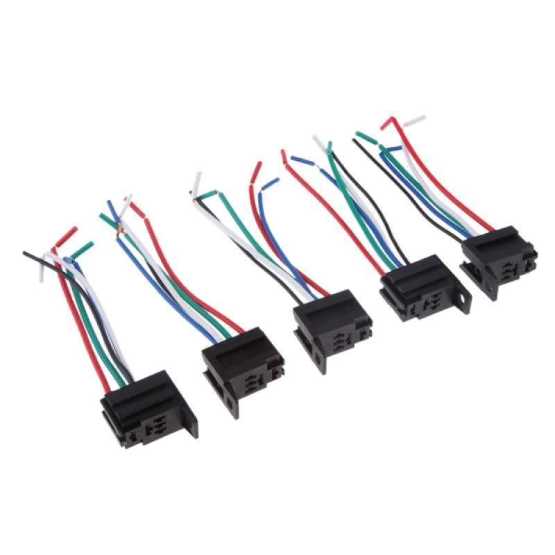 Jual 5 Pieces 12V Female Head Relay Plug Socket Wire Harness Extension ...