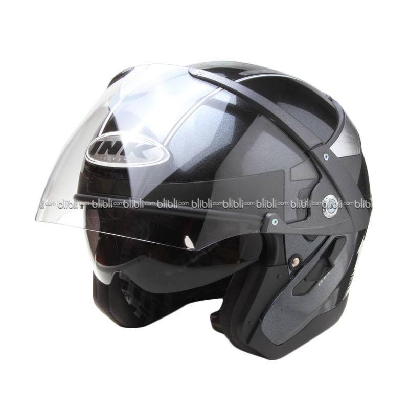 Jual Ink Metalico Helm Half Face - Solid Black Met Di Seller Indo ...