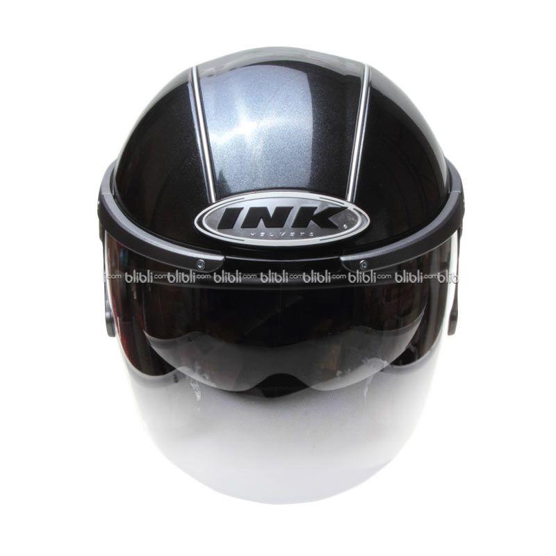 Jual Ink Metalico Helm Half Face - Solid Black Met Di Seller Indo ...