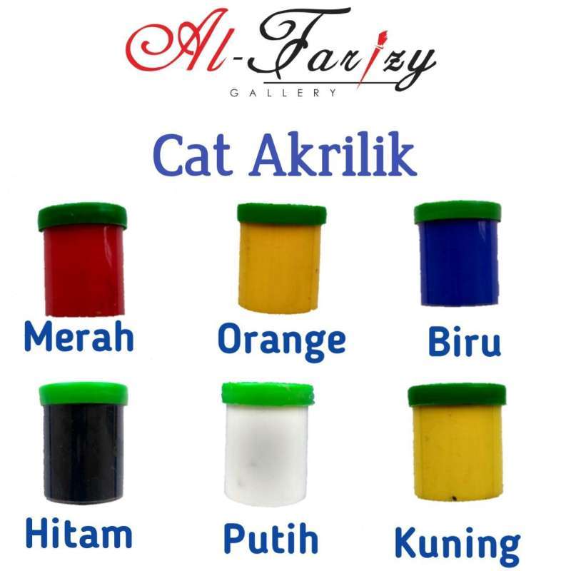 Jual Cat Lukis Akrilik 6 Warna Dasar Merah Kuning Biru Hitam Putih Oren ...