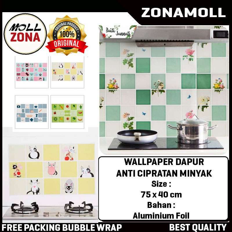 Promo WALLPAPER STICKER STIKER DAPUR ANTI CIPRATAN MINYAK ALUMUNIUM ...