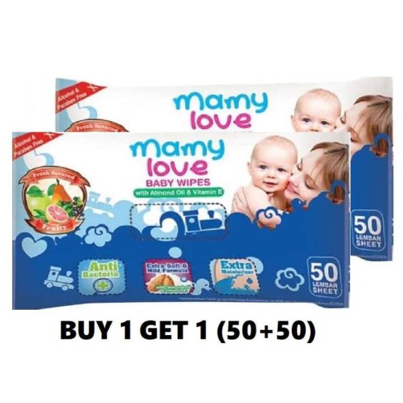 Jual Buy 1 Get 1 - Mamy Love Baby Wipes Tisu basah mamy love 50 sheets ...