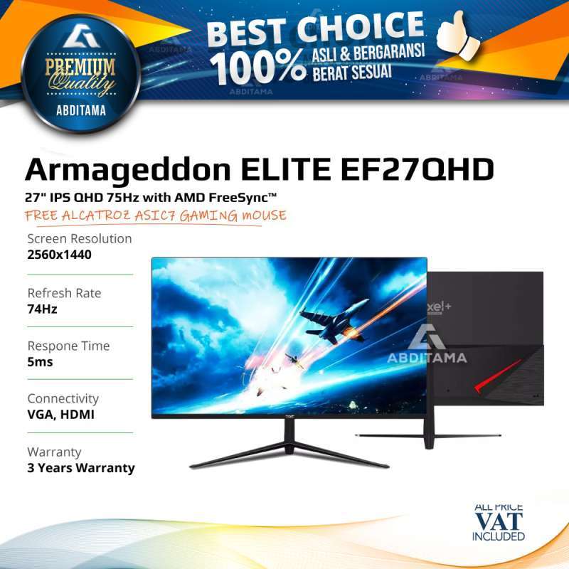 Jual Monitor Led Armageddon Elite Ef27qhd 27 Ips 1440p 75hz Dvi Hdmi Dp ...