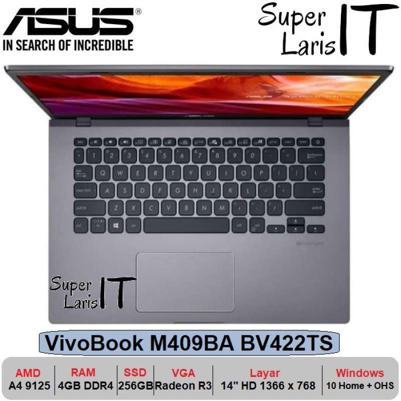 Jual Laptop Asus Vivobook M409ba Amd A4 9125|4gb|256gb|amd R3|14|w10 ...