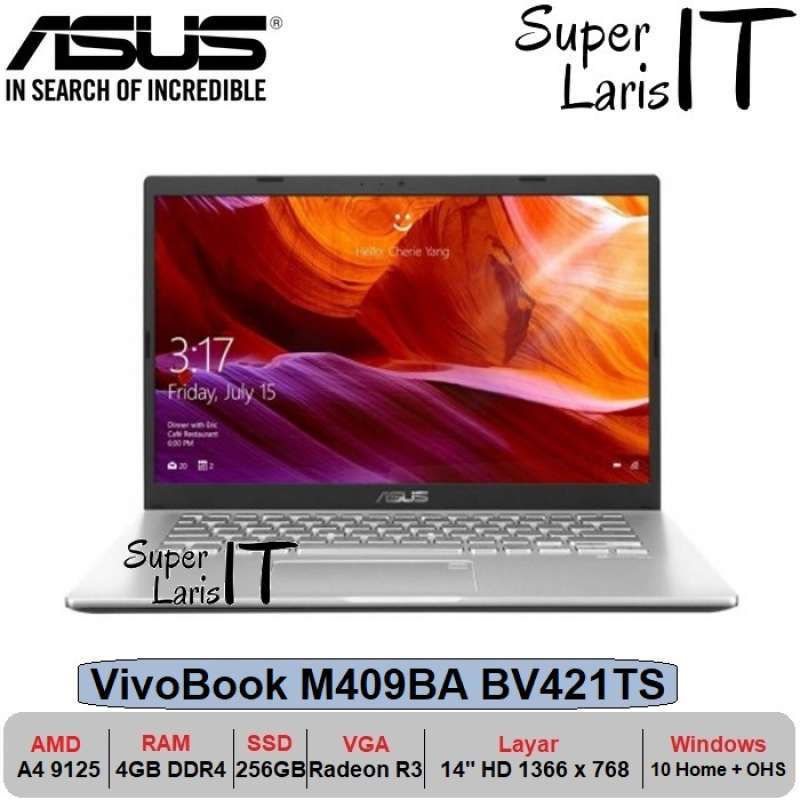 Jual Laptop Asus Vivobook M409BA AMD A4 9125|4GB|256GB|Amd R3|14|W10 ...