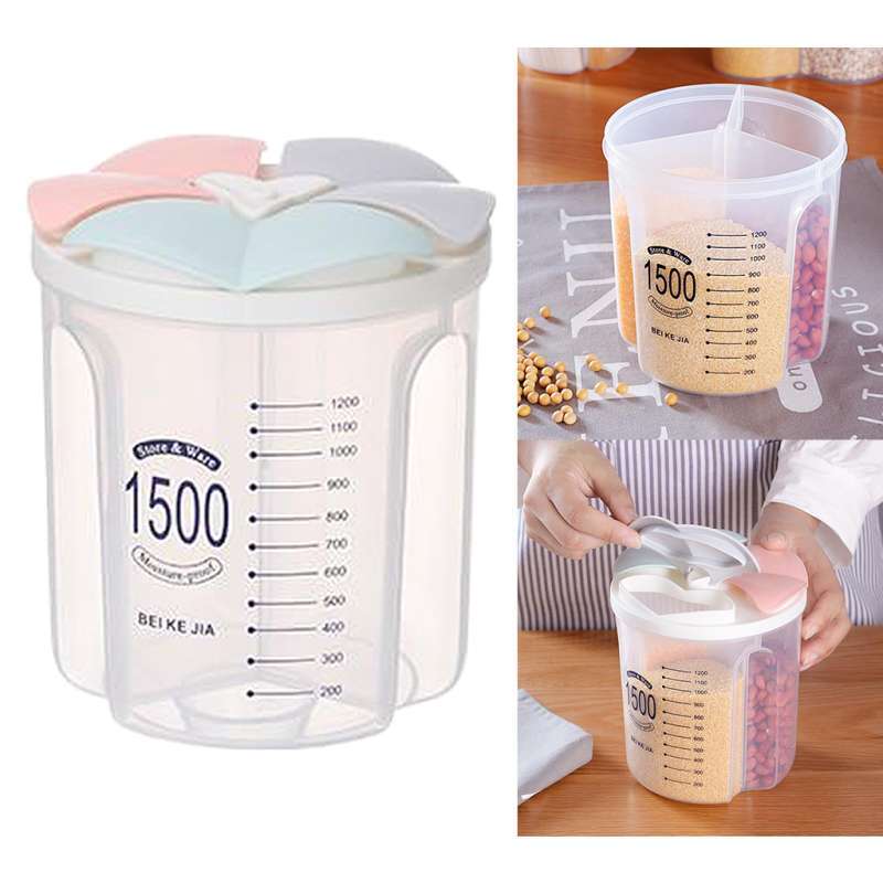Jual Food Storage Divided Containers With Lids ,grain Storage Bin ...