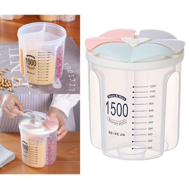 Jual Food Storage Divided Containers With Lids ,grain Storage Bin ...