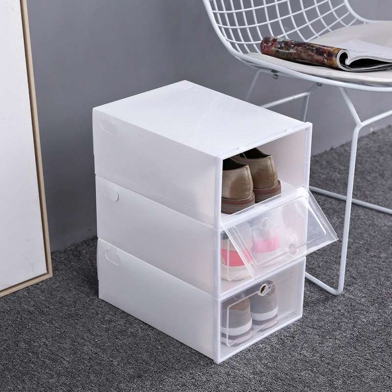 Promo Sk-c158 Kotak Sepatu Lipat Transparan Tebal Shoes Storage Box ...