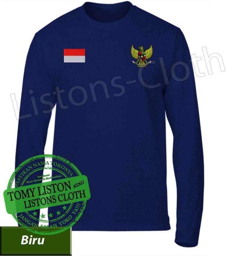 Jual Kaos timnas indonesia bendera merah putih baju garuda bola lengan panjang - S Biru Navy di ...
