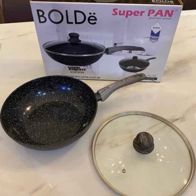 Jual Bolde Dark Night Fry Pan 28 Cm + Lid Super Pan Black Kuali Wok Di ...