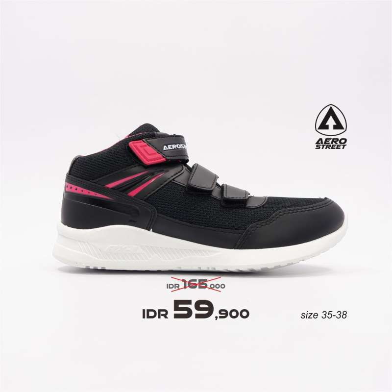 Jual Aerostreet 31-38 Ares Hitam Fushia - Sepatu Sneakers Casual Sport ...