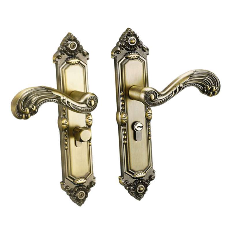 Jual Door Handle Lock Cylinder Front Back Lever Dual Latch Home ...