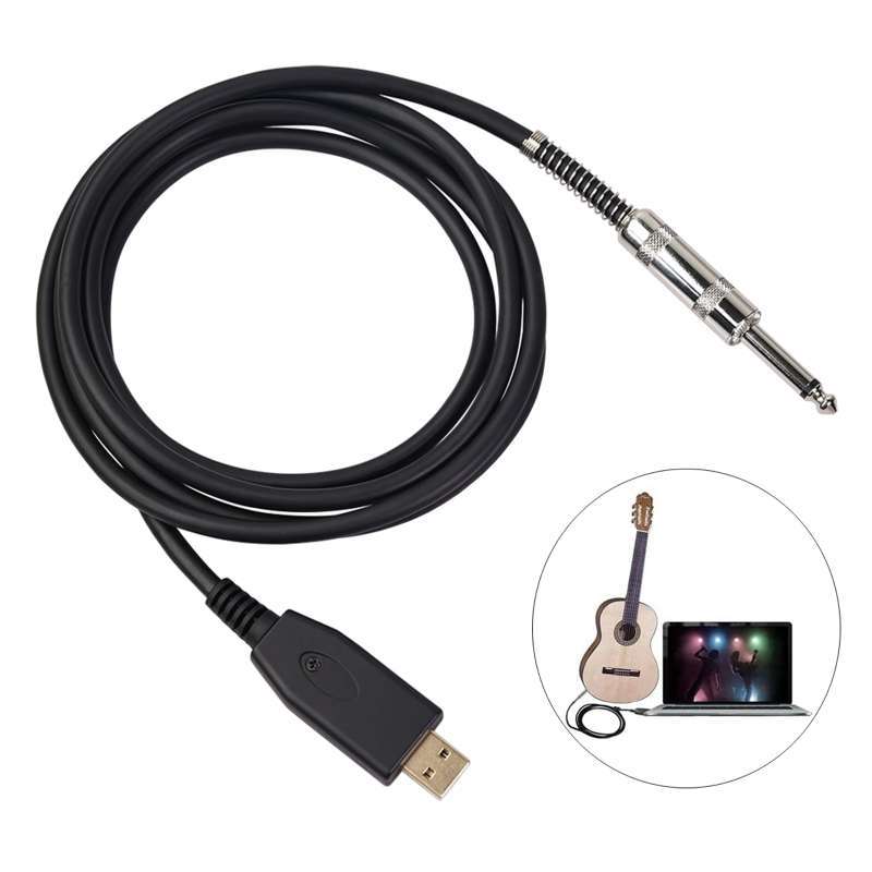 Jual 3M Guitar Bass 1/4'' 6.35mm Jack To USB Link Instrument Cable ...