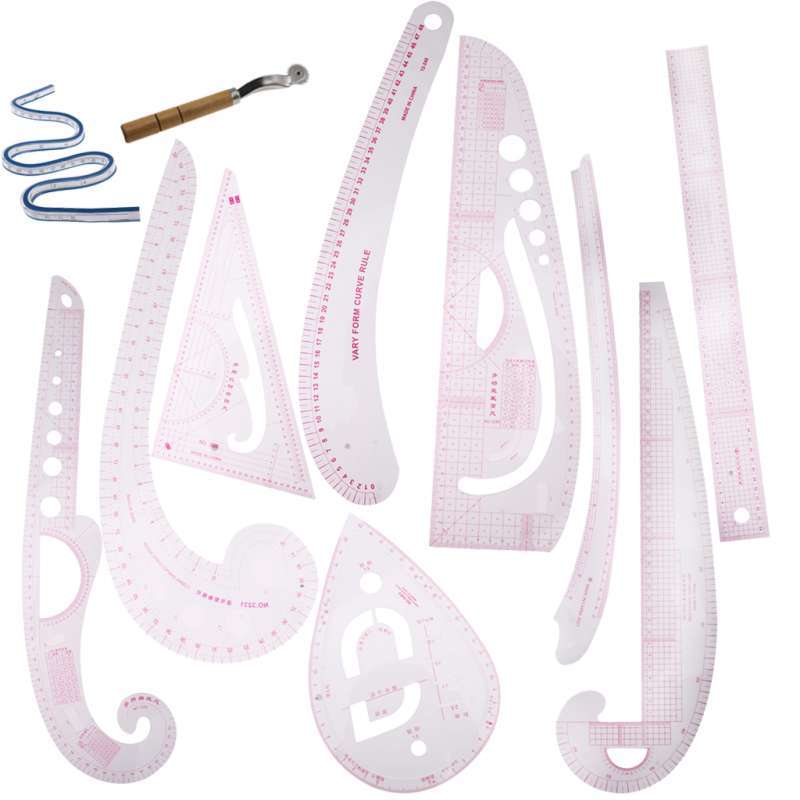 Promo Set of 10 Style Tailor Sewing Ruler Tool Straight French Curve ...