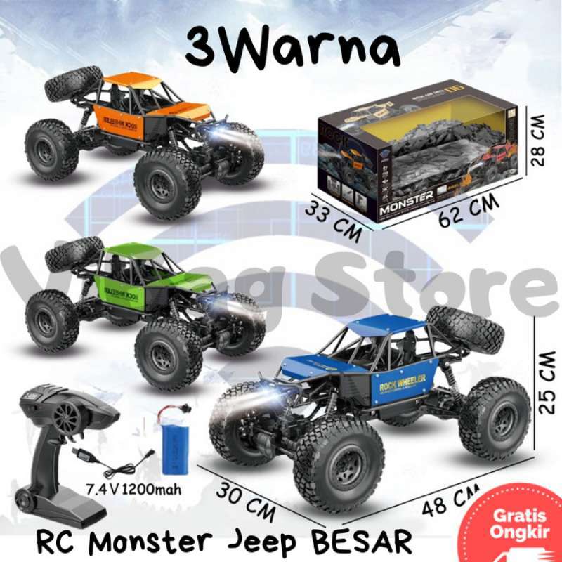 Jual Mobil Remote Control Ukuran Besar Rc Jeep Monster Crawler Rdr1074 ...