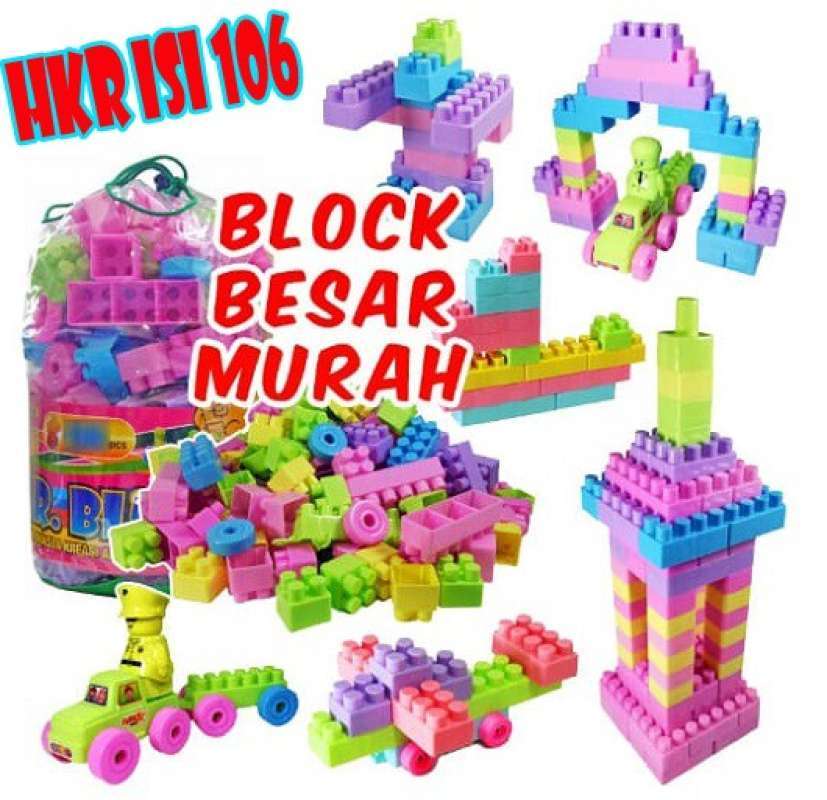 Jual Block balok besar ISI 106 PCS - lego mainan anak mainan balok di ...