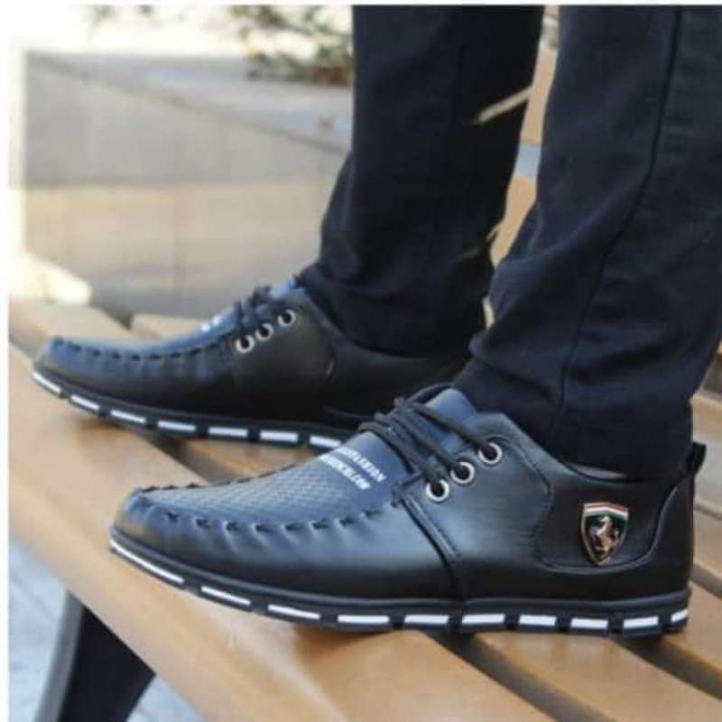 Jual Sepatu Kulit Pria Zero Cowok Tali Hitam Kualitas Premium High ...