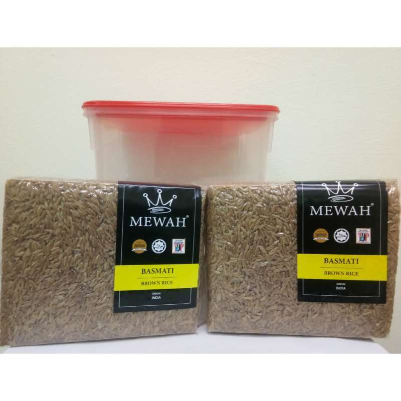 Jual Malaysia Mewah Basmati Brown Rice 2Kg Bundle With Container ...