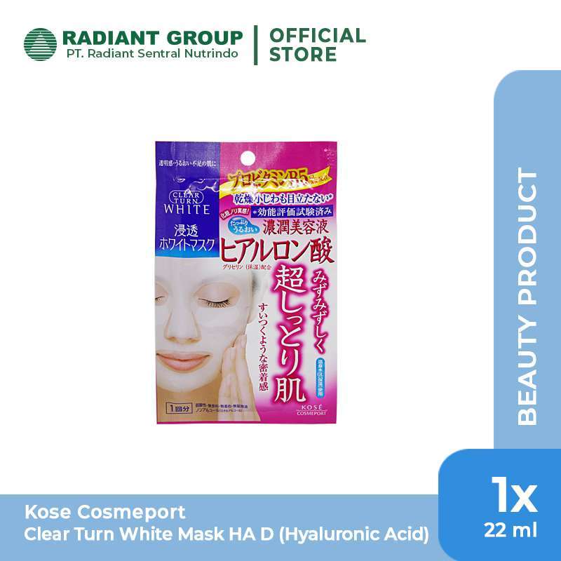 Jual Kose Cosmeport Clear Turn White Mask Hyaluronic Acid [1 sheet] di ...