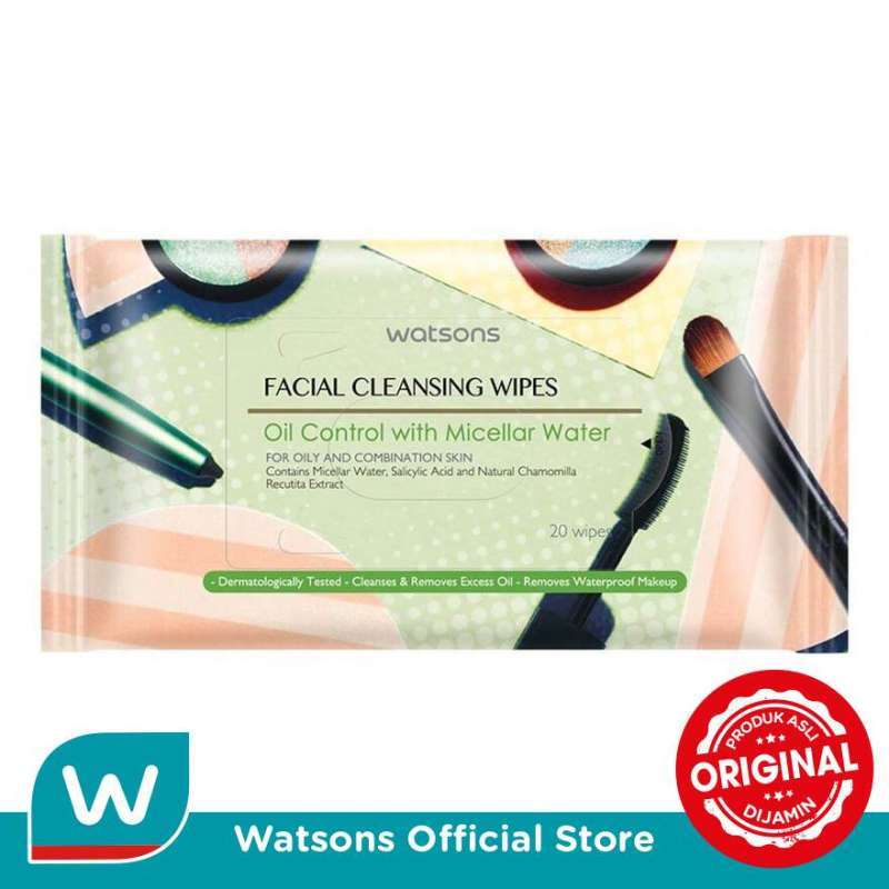 Promo Watsons Facial Wipes Oil Control Micellar Water 20s Diskon 69% di ...