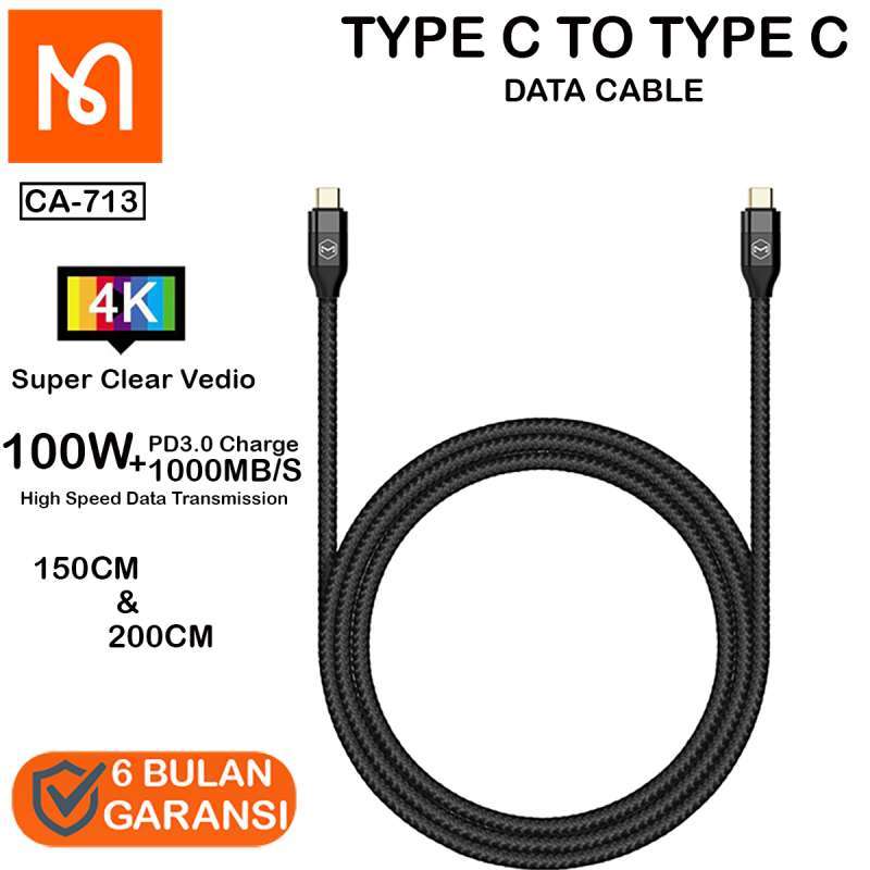 Jual MCDODO CA-713 Cable Type C to Type C PD Fast Charging 100W 10000mbps di Seller MCDODO ...